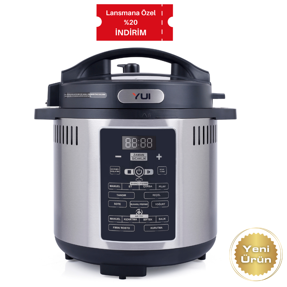 Yui M06 Maxi Cooker Plus 2 in 1 Sıcak Hava Fritözü ve Düdüklü Tencere - Yui