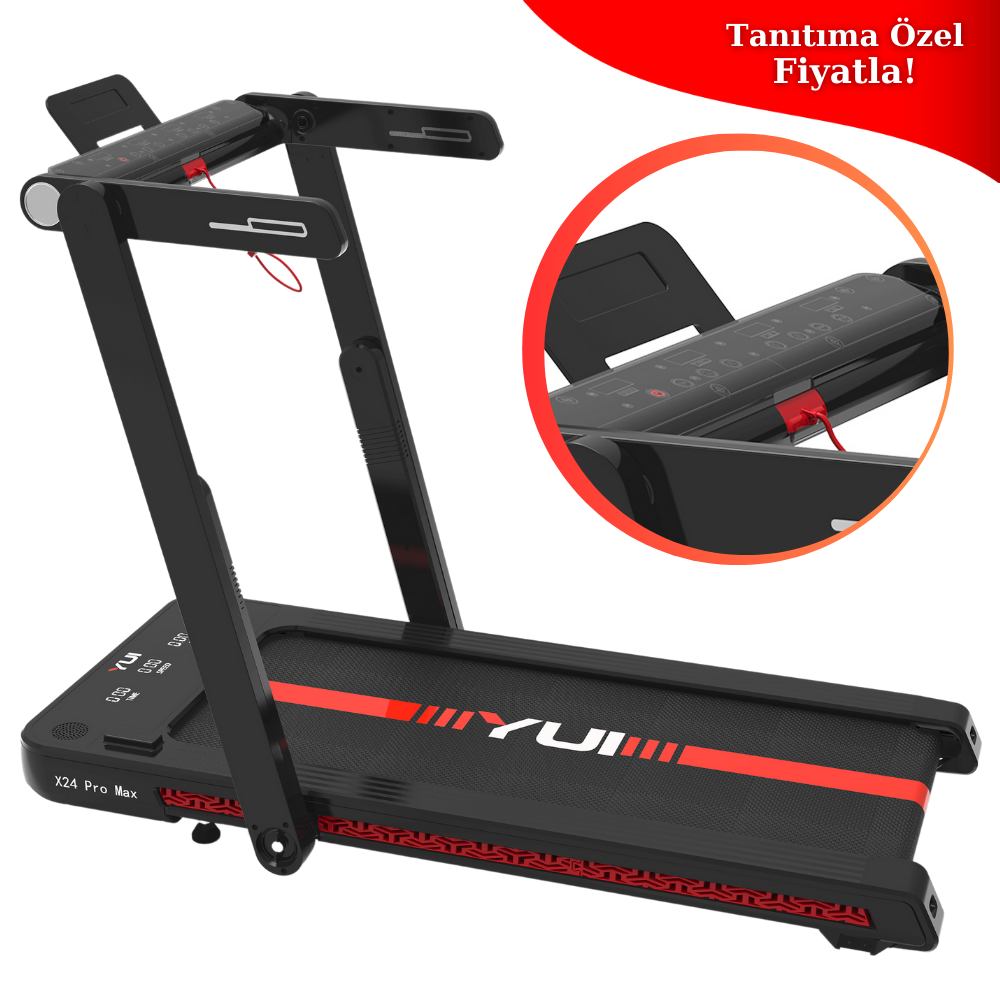 Yui X24 PRO MAX 14 Km Hız-120 Kg Taşıma-Katlanabilir Akıllı Yürüyüş Ve Koşu Bandı -2.5 Hp - Yui